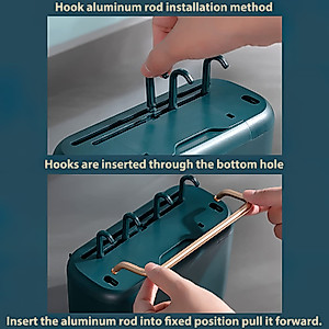 Aiabaleaft Kitchen Utensil Holder Multifunctional Storage Box, Plastic Cutlery Storage Organizer with Drain Functio, Cooking Utensil Organizer for Knives/forks/spoons(Dark Green)