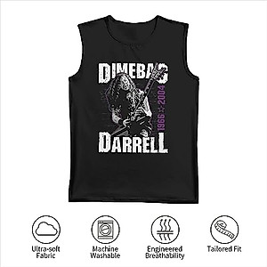 Dimebag Style Singer Darrell Tank Top Men T-Shirts Sleeveless Short Sleeve Basic Tee Teenager Summer Cotton Shirt for Sports Top3X-Large Black