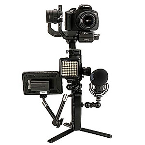 DH03 Handheld Gimbal Grip with Cold Shoe for Mounting Monitors, Microphones, LED Light etc Compatible with DJI Ronin-S, Ronin SC 2, Zhiyun Weebill LAB, Crane 2, Plus, Moza Air Mini Dual Grip