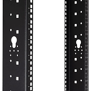 NavePoint 25U 2 Post Open Frame Server Rack for 19 Inch Equipment, AV, Networking, Data & IT Devices, 2-Post Rack 25U 881lbs Weight Capacity, Black