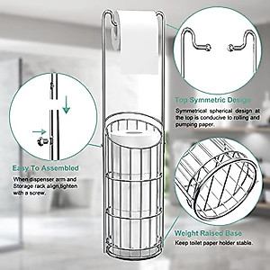 Bundled products of SunCleanse Brushed Nickel Shower Head, 7 Settings Hand held Shower with ON/OFF Pause Switch,and Toilet Paper Stand