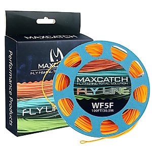 Maxcatch ECO Floating Fly Fishing Line Weight Forward Design with Welded Loop (3F,4F,5F,6F,7F,8F) (Fly Line-Orange (New), WF3F-100FT)