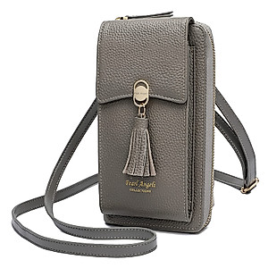 Pearl Angeli Women Phone Purse RFID Blocking Genuine Leather Small Ladies Cross-body Wallet Shoulder Bag