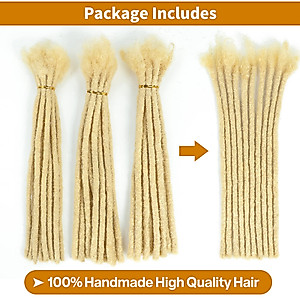 6-18 Inch Dreadlock Extensions Human Hair Fully Handmade Human Hair Dreadlock Extensions for Man/Women Locs Extensions Human Hair Can Be Dyed Bleached Curled… (18Inch-30Strands, 0.6CM Width-613#)