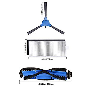Replacement Parts Compatible with Eufy RoboVac 11S, RoboVac 30, RoboVac 30C, RoboVac 15C,RoboVac 12, RoboVac 35C Accessory Robotic Vacuum Cleaner Filters, Side Brushes,Rolling Brushes