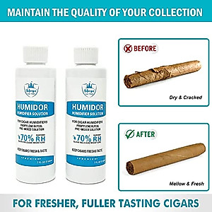 Humidor Solution for Humidor Cigars box, 7 oz (2 Pack) Cigar Humidor Accessories,Propylene Glycol Cigar Humidifier Solution for Humidor,Keep 70% RH,Portable Travel
