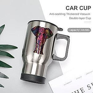 Elephant Logo 14 Oz Travel Coffee Mug Stainless Steel Vacuum Insulated Cup with Lid