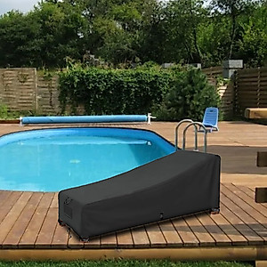 SIRUITON 2 Pack Outdoor Patio Chaise Lounge Covers Heavy Duty with Durable and Water Resistant Fabric,78" L X 27" W X 28" H,Black