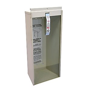 Kidde Fire Extinguisher Cabinet 5lb Surface Mount, for 5 Pound Dry Chemical Extinguisher, Heavy Duty Steel, Safety Glass, Vandal-Resistant,Beige