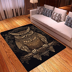 Customized Owl Bathroom Rugs - Owl Area Rug - Rug Runner Owls, Owl Carpets, Owl Rugs Home Decor 5x8, Fall Rugs with Owls, Lovely Owl Area Rug for Bedroom Playroom, Absorbent Non Slip Soft Owl Carpet