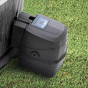 Intex 28441EP PureSpa Plus Greywood 85" x 28" Inflatable Hot Tub Bubble Jet Spa with Battery Powered Multi-Colored LED Light for Spas and Hot Tubs