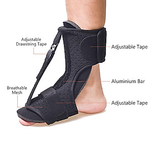 PENCHEN Foot Splint Brace Plantar Fasciitis Night Splint Drop Foot Orthotic Brace for Tendonitis Heel and Ankle Pain 1pc