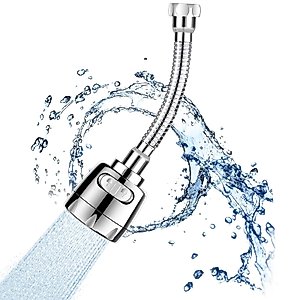Sink Faucet Attachment, Movable Kithchen Faucet Head 360° Rotatable Faucet Sprayer Head Replacement Water Saving Faucet Extender,Anti -Splash,3 Modes, Chrome Faucet Head for Kitchen and Bathroom
