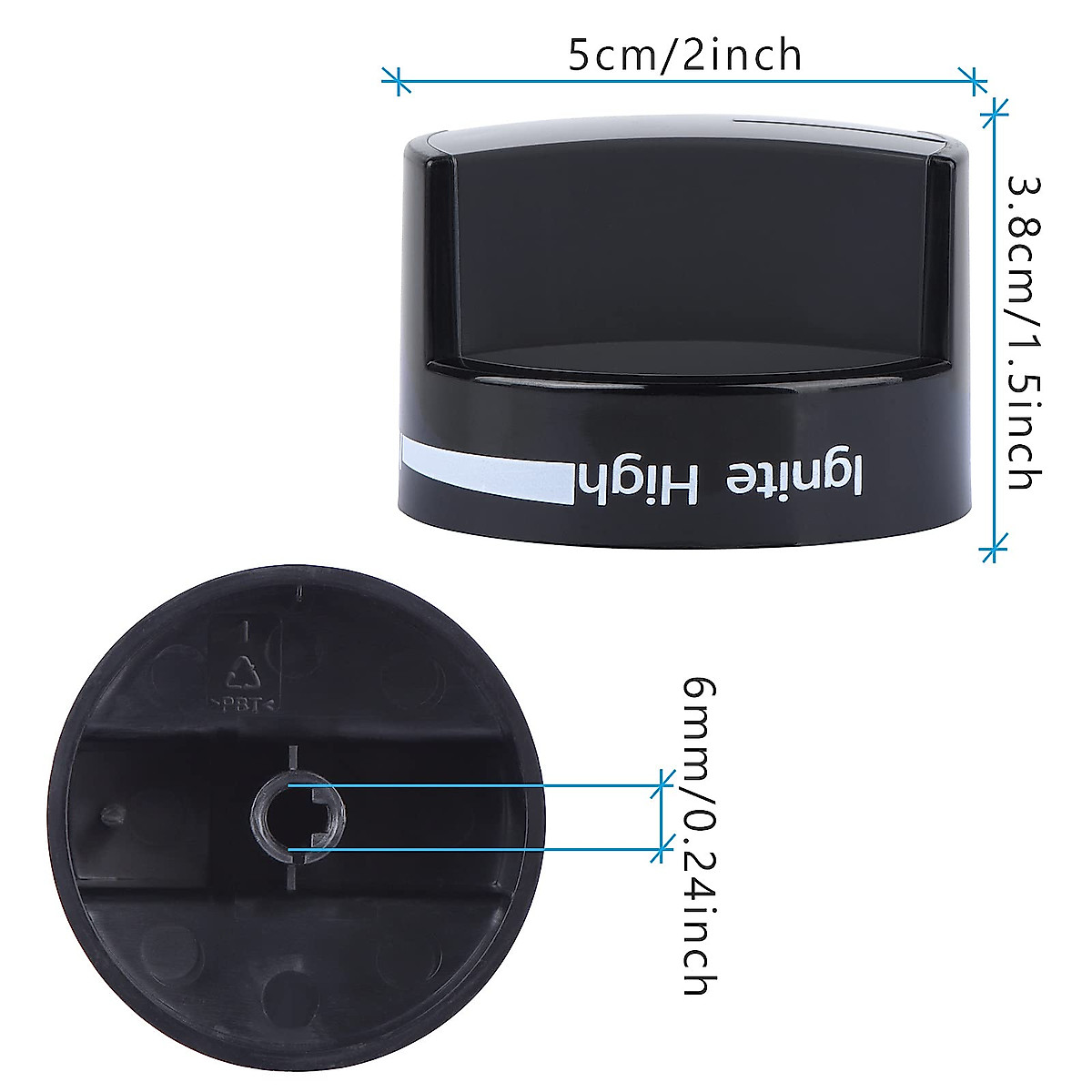 W10339442 Gas Stove Knob, Cooktop Surface Burner Control Knobs Black Replacement, Compatible with Whirlpool Gas Range/Stove/Oven, Replaces WPW10339442 PS11753188 (1pack)
