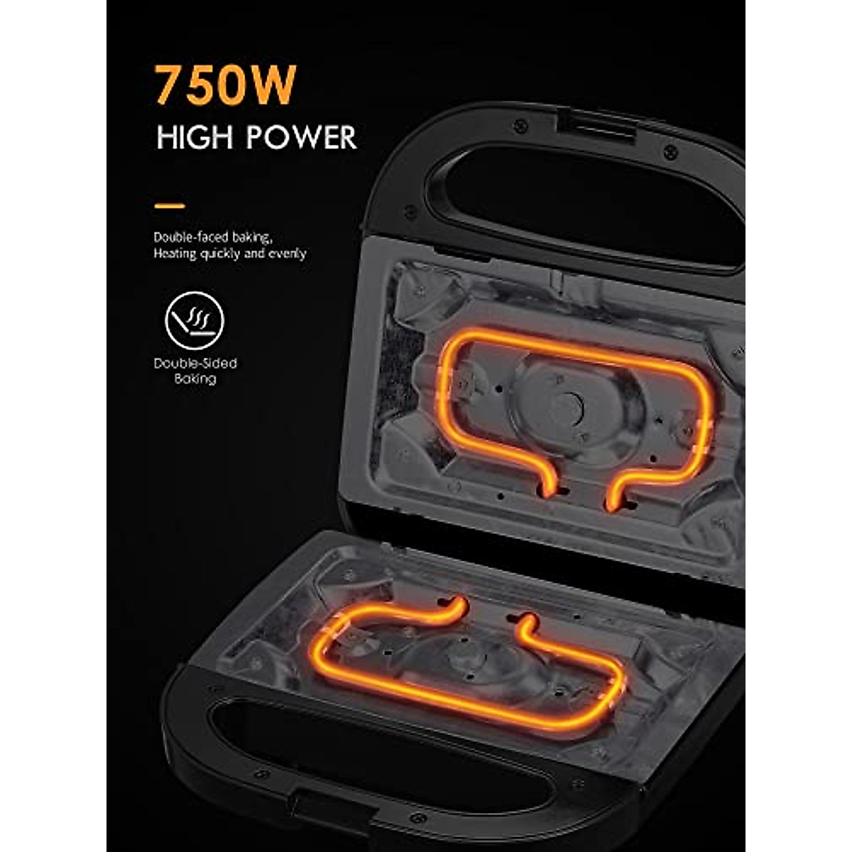 Sandwich Maker, Reemix Panini Press Sandwich Maker with Nonstick Surface Breakfast Sandwich Maker Easy to Clean and Storage, Indicator Light, Perfect for Breakfast Grilled Cheese Egg Bacon and Steak