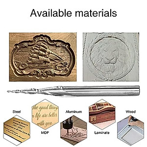 Tapered Angle Ball Nose Router Bits 1/4 Shank, Carving Carbide Spiral CNC Router Bit End Mills, 1mm Tip Dia( R 0.5mm ), 2D&3D Carving Bit for Wood Carving/ Engraving, by PROMSA