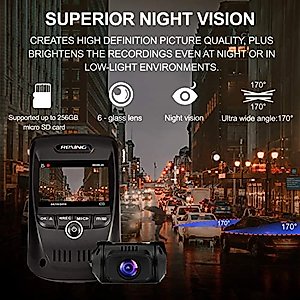 REXING V1P MAX 4K UHD Dual Channel Dash CAM, 3840X2160 Front+1080p Rear, WiFi GPS Car Dash Camera w/Night Vision, Supercapacitor,170 Degree Wide Angle, Loop Recording, G-Sensor, Parking Monitor