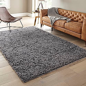 Ophanie 6x9 Area Rugs for Living Room, Large Big Grey Fluffy Shag Fuzzy Plush Soft Carpets, Floor Shaggy Rug for Bedroom, Gray Carpet for Kids Boys Girls Dorm Nursery Home Decor Aesthetic