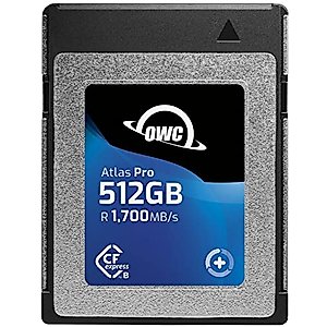 OWC 512GB Atlas Pro High-Performance CFexpress Type B Memory Card, Professional Grade, up to 1500MB/s Write,1700MB/s Read, Capture up to 6K high bitrate Video