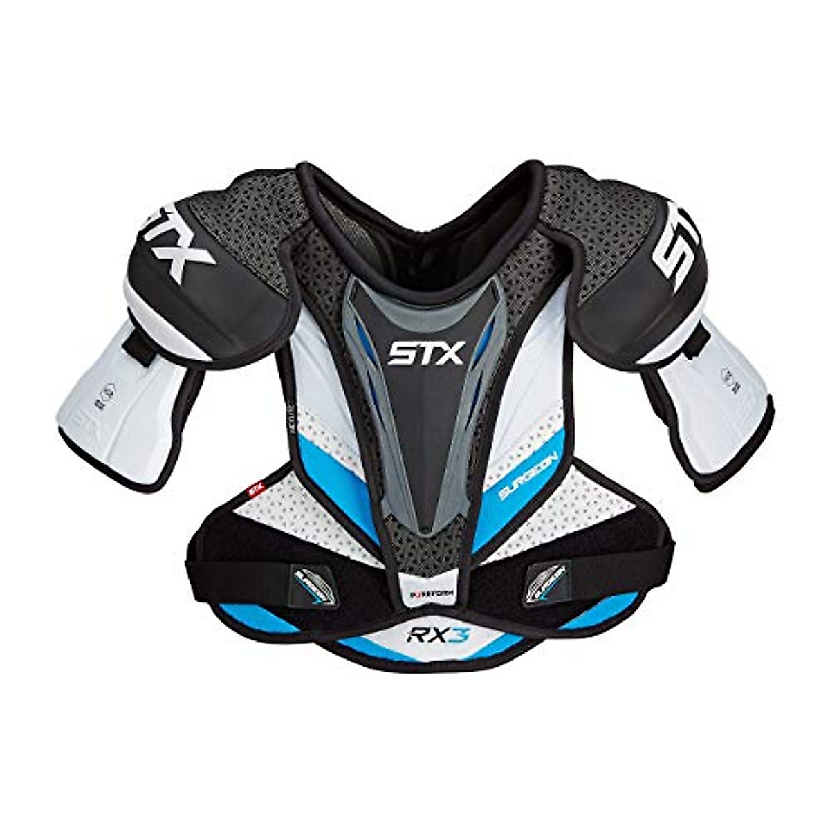 STX Ice Hockey Surgeon RX3 Senior Shoulder Pad, Small, White/Blue