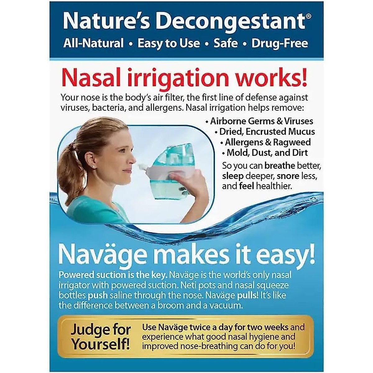 Navage Multi-User Bundle - Navage Nasal Irrigation System - Saline Nasal Rinse Kit with 1 Navage Nose Cleaner, 20 Salt Pods, and Extra Nasal Dock and Pair of Nose Pillows