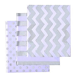 105 Sheets Christmas Tissue Paper Bulk, Silver White Metallic Gift Wrapping Paper for Graduation, Birthday, Party Decoration, DIY Arts Crafts, Weddings, Bridal Showers, 20 Inch x 12 Inch