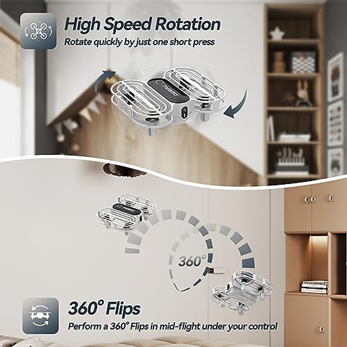 DEERC D11 Drone for Kids, Kids Drone with Circle Fly, 3D Flips, 3 Speeds, and 2 Rechargeable Batteries for 16 mins, Gifts Toys for Boys and Girls