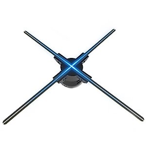 3D Hologram Fan Advertising Display LED Fan, 4 Blade 19.2in Holographic 3D Photos and Videos - 3D Naked Eye LED Fan Best for Store, Shop, Bar, Casino, Holiday, Events Display