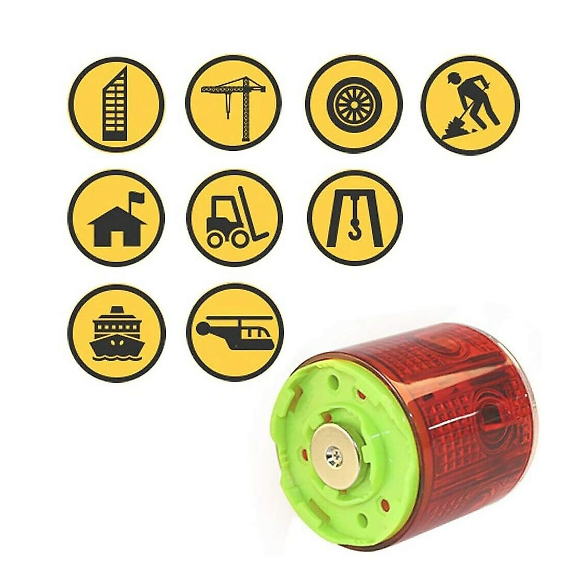 Solar Strobe Warning Light, with Strong Magnetic Base High Bright LED Flashing 360° Wireless Control Automatically Turn On Waterproof IP65 for Construction, Traffic, Factory, Safety Sign (Red)