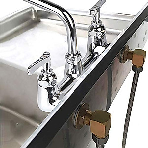 Wall Mount Faucet Installation Kit COOLWEST 1/2 IPS to 1/2" Male Backsplash Mounting Kit Connector Adapter Set for Commercial Kitchen Prep & Utility Sink