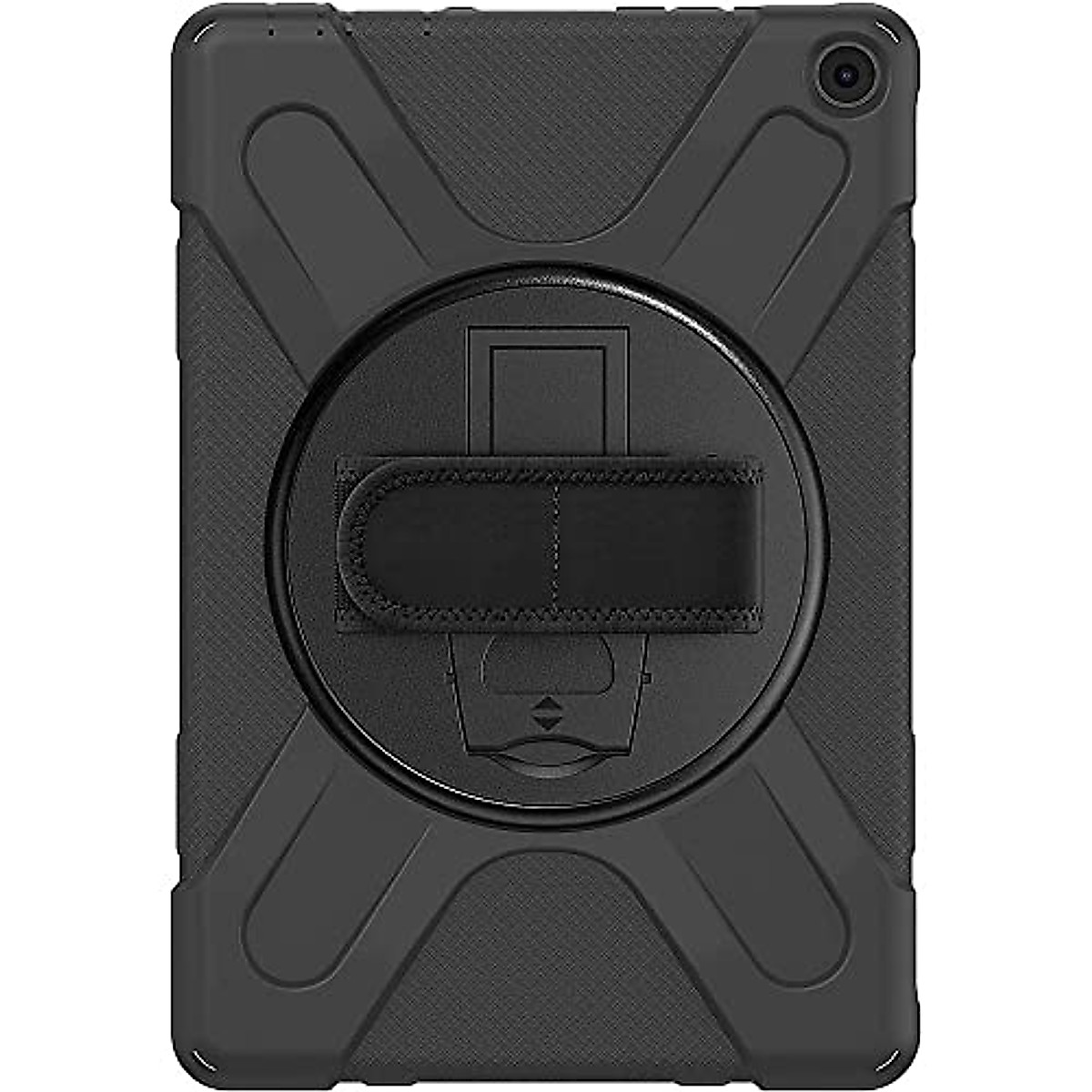 SaharaCase Protection Hand Strap Series Case for Amazon Fire HD 10 (2021) and Amazon Fire HD 10 Plus (2021) [Shockproof Bumper] Kickstand Rugged Protection Anti-Slip Grip - Black