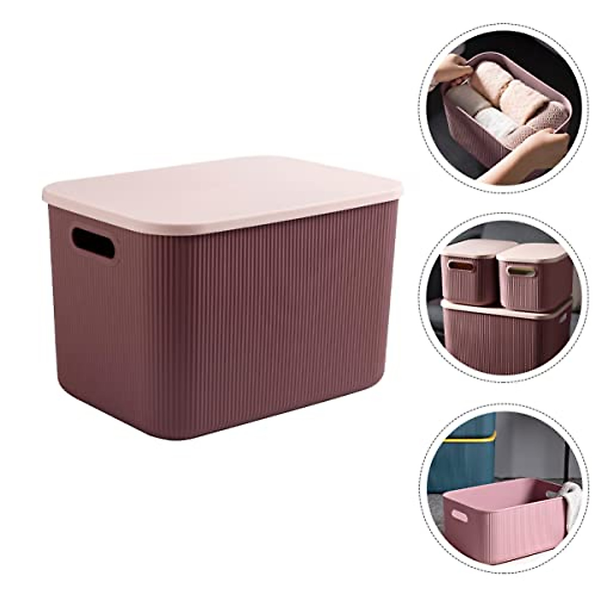NUOBESTY Containers with Lids Kids Storage Organizer Clear Container Plastic Office Storage Plastic Storage Box Organizing Box with Lid Box with Lid Storage Bin Kids Snack Container