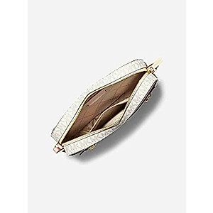 Michael Kors Jet Set East West Chain Crossbody Vanilla MK Powder Blush Pink Bundled with Michael Kors Jet Set Card Holder in Ballet