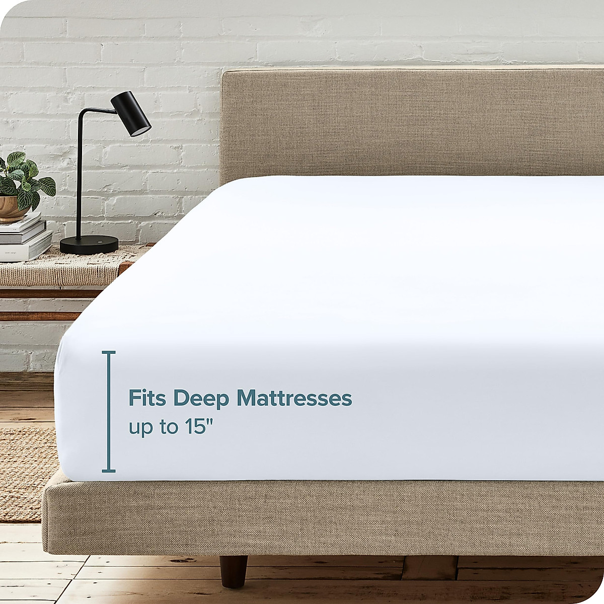 Bare Home Fitted Bottom Sheet Full Size - Premium 1800 Microfiber - Ultra-Soft Hotel Luxury - Deep Pocket - Durable and Long Lasting (Full, White)