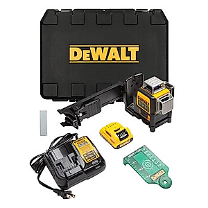 DEWALT 12V MAX Laser Level, Green Line Laser, 3-Way, 360 Degree Professional Laser, Cordless/Rechargeable (DW089LG),Yellow