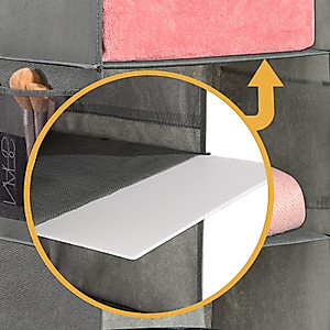 BSFHH Hanging Closet Organizer, 5-Shelf Closet Hanging Storage with 6 Side Pockets,Collapsible Hanging Shelves for Closet Oxford Cloth 10.4" W x 11.8" L x 51.6" H (Grey, 1 Pack)