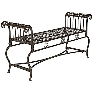 Safavieh Outdoor Collection Brielle Antique White Bench