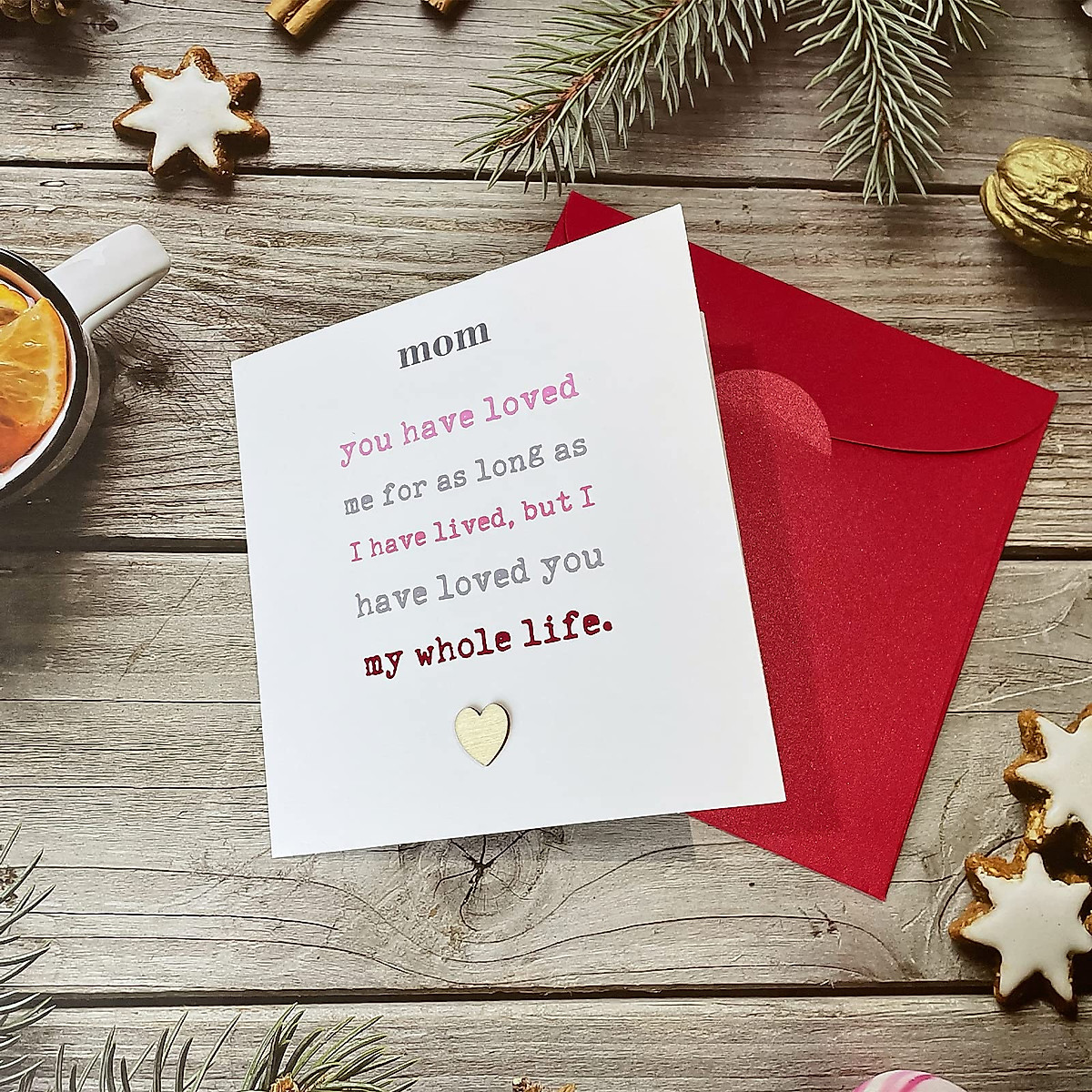 Miatoi Special Mother's Day Card, Birthday Card for Mother from Daughter Son, Sentimental Card for Mom, Thank You Mom, Love You My Whole Life