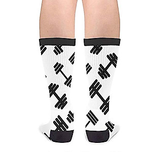 Unisex Fun Novelty Crazy Crew Socks Barbells Dumbbell Fitness Dress Socks