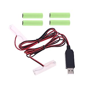 US Plug Power Supply USB Adapter 2in1 AA+AAA Battery Eliminator Replace 1.5V 3V 4.5V 6V AA AAA Battery for LED Light Toy Electric Clock Christmas Tree Walkie Talkie and More-4.5V Type-AAA Eliminator