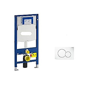 Geberit 111.335.00.5 in Wall Toilet Carrier Frame with Actuator Plate (Carrier with Sigma01 Actuator, White)