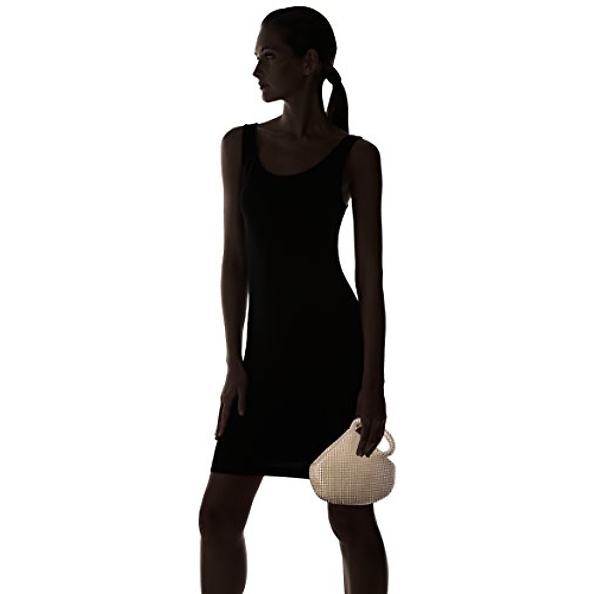 Jessica McClintock womens Staci Mesh Wristlet Pouch Evening Handbag, Light Gold, One Size US