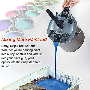 XINHNMUU 2 PCS 4L Mixing Mate Paint Lid Kit, Paint Can Pouring Spout with Better Sealing Effect, Universal Paint Shaker, for Stirring, Storing and Pouring