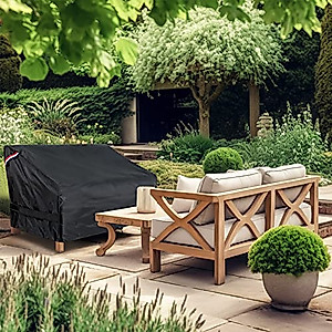 KylinLucky Outdoor Furniture Covers Waterproof, 3-Seater Patio Sofa Cover Fits up to 79W x 37D x 35H inches Black