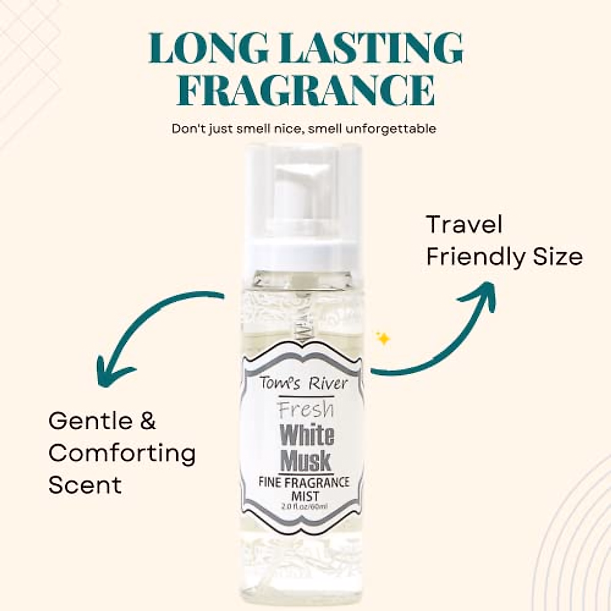 Infinix White Musk - Fine Fragrance Mist - 2 fl oz/60ml, Body Spray for Women, Gentle and Long Lasting Perfume for Men & Women, For Daily Use, Summer Ready