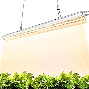 Monios-L T5 LED Grow Light, 4FT Full Spectrum Sunlight Replacement, 60W High Output Integrated Fixture with Rope Hanger for Indoor Plants, Hydroponics, Seedling, Growing, Blooming