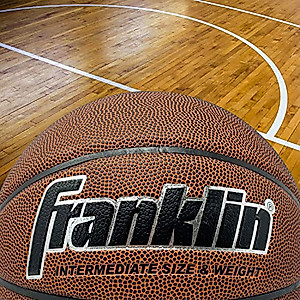 Franklin Sports 5000 Men's + Women's Indoor Basketballs - Official Size 29.5" Inch + 28.5" Inch Men's + Women's Basketball with Air Pump - Composite Indoor Basketballs - Regulation Size BasMketballs