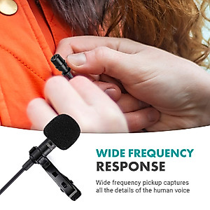 Movo LV4-C Cardioid XLR Lavalier Microphone Phantom Power with Metal Lapel Clip and Windscreen Accessories - Great External Lav Mic for Music, Podcast, Live Stream, Filming or YouTube Recording