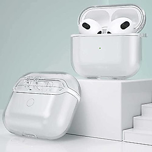 USTIYA Case for AirPods 3 Clear 2021 Protective Cover Transparent Key Chain Strap Protection Wireless Charging