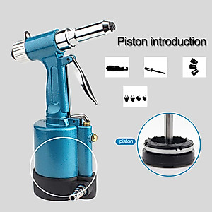 DoubleSun Heavy Duty Air Hydraulic Riveter-Professional Pop Pneumatic Riveting Gun Rivet Tool with Nose Pieces